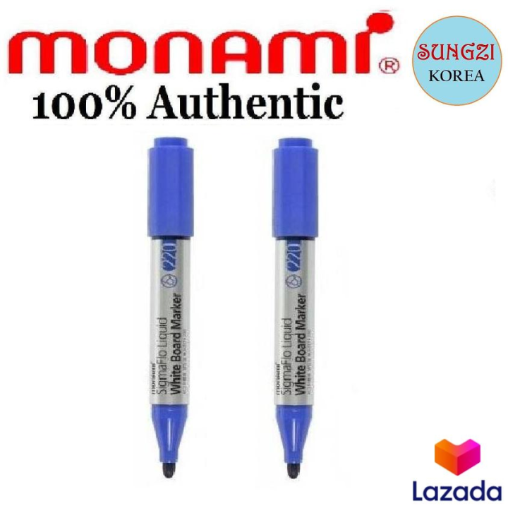 MONAMI Sigmaflo Liquid White Board Marker 2mm (Blue) 1 + 1 | Lazada PH