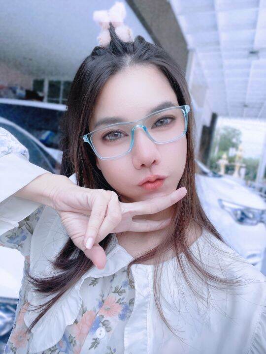 แว่นสีเขียว แว่นสายตายาว แว่นทรงเหลี่ยมแคบ งานเบามาก แว่นตา Phariya ...