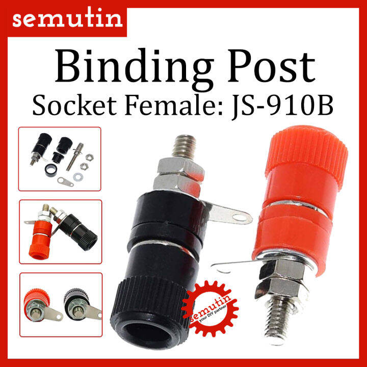 Binding Post Banana Socket Female JS-910B / Bending Biding Plug Jack JS910B Connector Merah ...