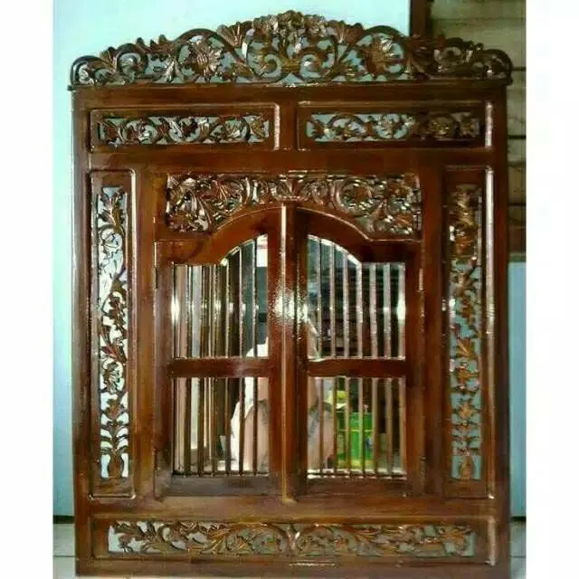 Jendela Krepyak Ukir Jepara Kayu Jati Warna Natural Tebal 2 cm Ukuran ...