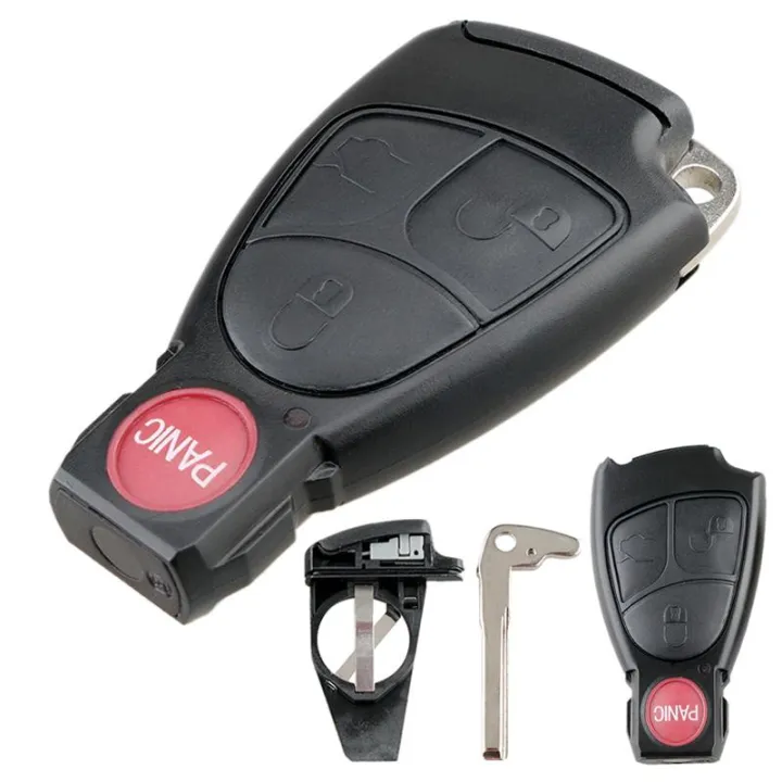 4 Buttons (3+panic) Car Key Fob Case Shell Replacement Smart Key Remote ...