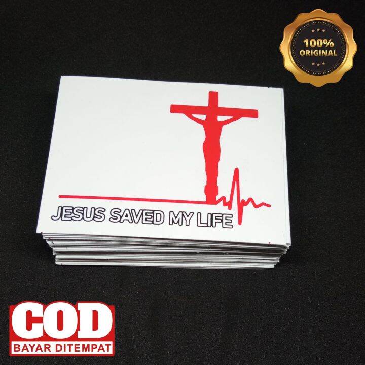 JESUS SAVED , Stiker Rohani Kristen Jesus Saved , Stiker Tulisan Jesus ...