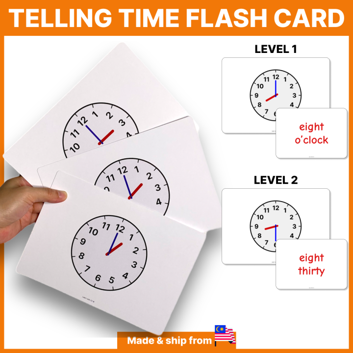 Telling Time Flash Cards for Kids & Toddlers | Lazada