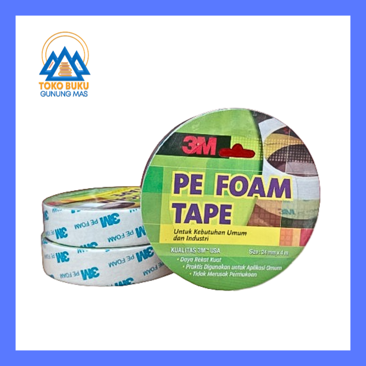 DOUBLE TAPE BUSA 3M ASLI/PE Foam Tape 24mm x 4m ORIGINAL/Foam Tape 3M | Lazada Indonesia