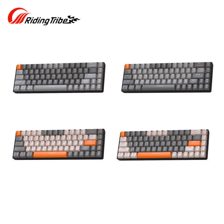 Riding Tribe K68 Gaming Keyboard Dual-mode 2.4G Bluetooth-compatible 5. ...