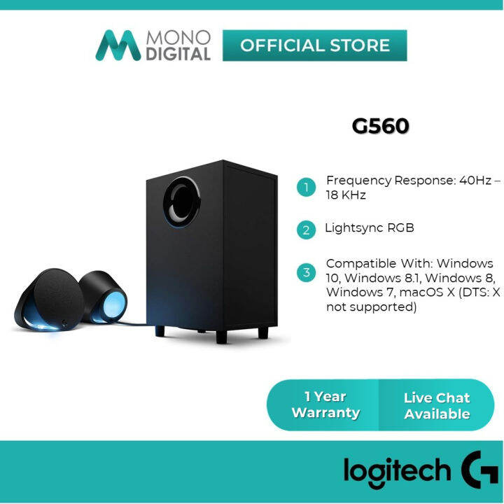 Logitech G560 RGB Lightsync PC Gaming Speaker - 240 Watts / Customize ...