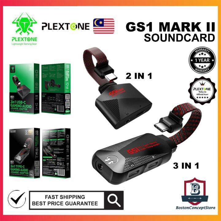PLEXTONE GS1 Mark II Type C to AUX Audio Jack High Res 3 in 1 & 2 in 1 Gaming Audio Charge | Lazada