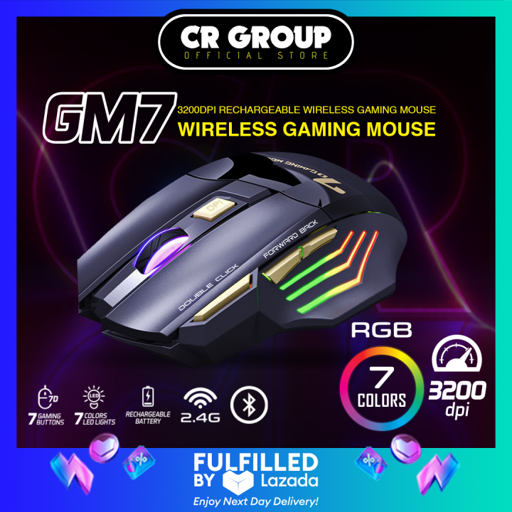 Cobalt GM7 RGB 3200DPI Rechargeable Wireless Gaming Mouse (3Mths Local Warranty) | Lazada Singapore