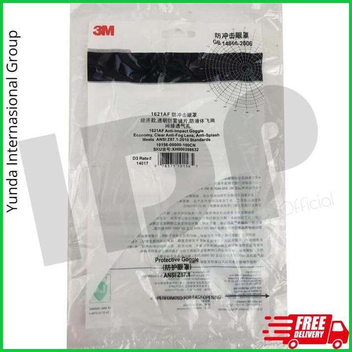 3M 1621 Af Safety Goggle Anti Fog Kacamata Goggle Lab 3M 1621Af Kualitas Premium | Lazada Indonesia