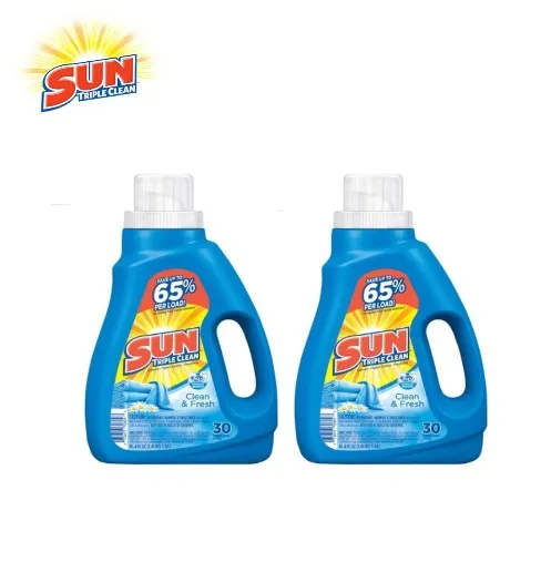 Sun Triple Clean Liquid Laundry Detergent Clean & Fresh (2 x 45.4 oz ...