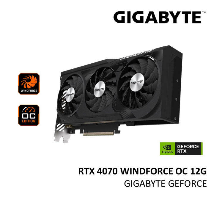 GIGABYTE RTX 4070 WINDFORCE OC 12GB GDDR6X 192BIT GRAPHIC CARD (GV ...