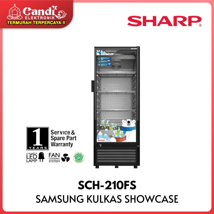 SHARP SHOWCASE SCH-210FS - Display Cooler 208L 3 RAK SCH-210FS | Lazada ...