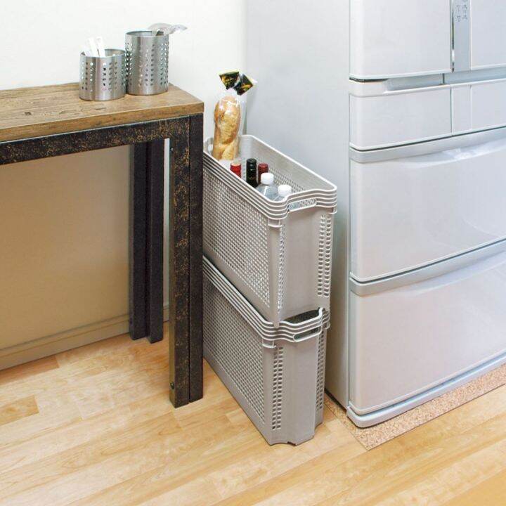 [Bundle of 2] Fudogiken Slim Deep Storage Case Stackable Cargo Laundry ...