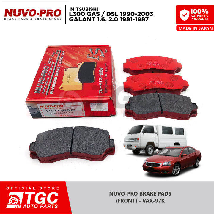 Nuvo-Pro Brake Pads for MITSUBISHI L300 GAS / DSL 1990-2003 / MIT ...