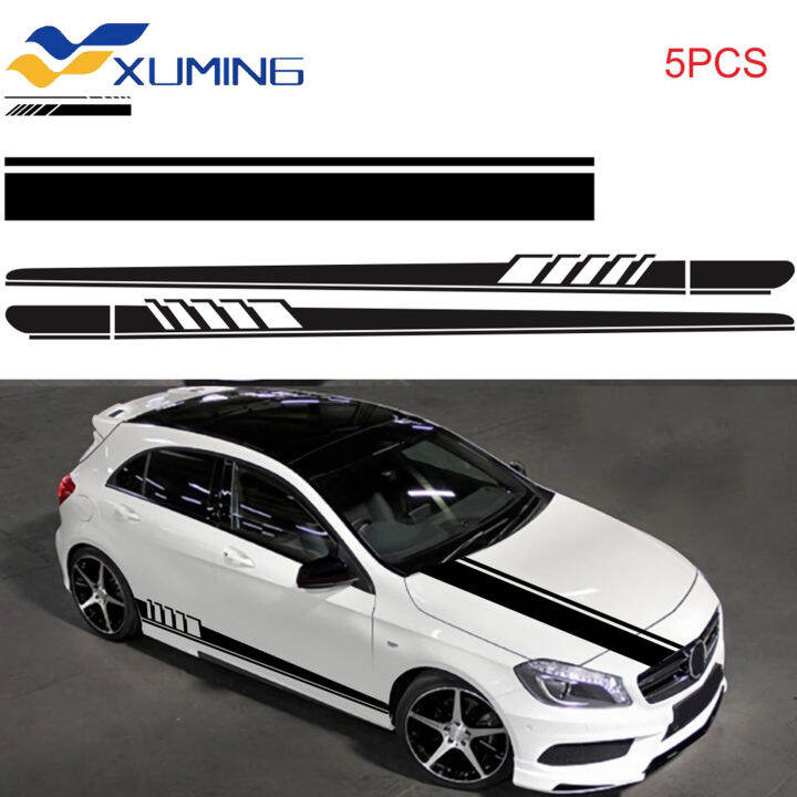 5Pcs Car Stickers Body Sticker Decals Stripes Car Side Door Body Hood ...
