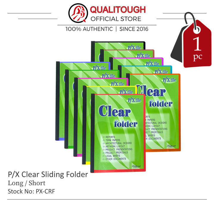 1pc P/X Clear Sliding Folder – Long and Short [PX-CRF] | Office Supplies | Clear Folder | Filing ...