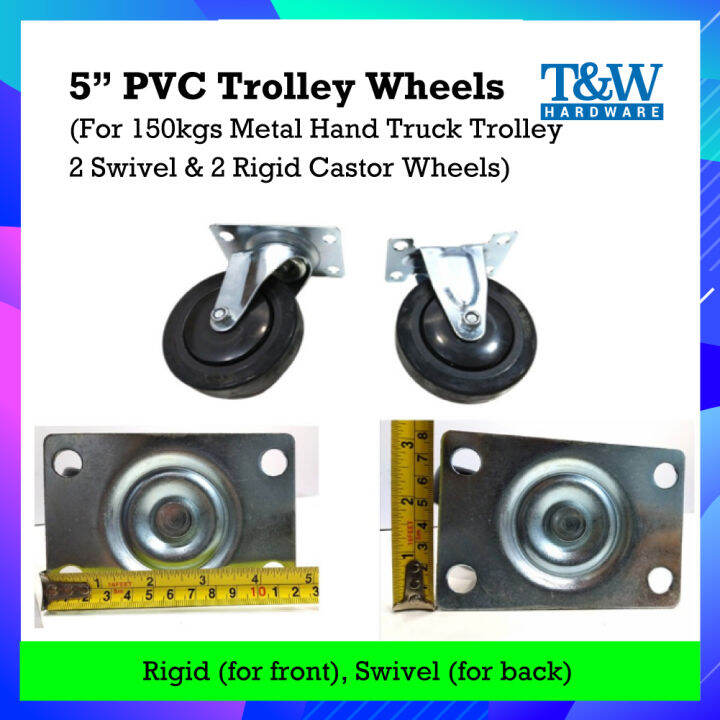 4inch 5inch Metal Trolley Wheel / Swivel / Rigid Castor Wheels For ...