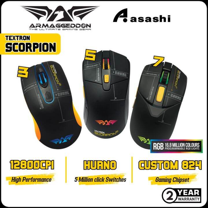 Armaggeddon Scorpion 3 / Scorpion 5 / Scorpion 7 RGB Gaming Mouse | Lazada