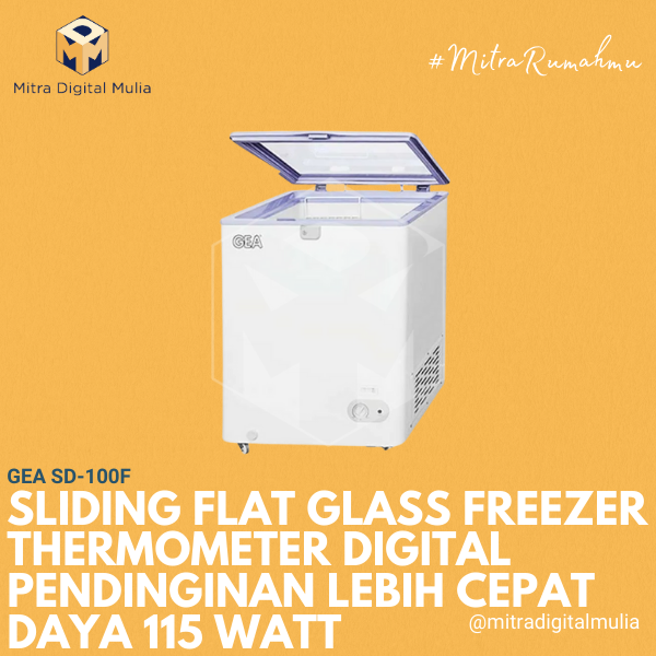GEA SD-100F Sliding Flat Glass Freezer-Lift Up 100 Liter | Lazada Indonesia