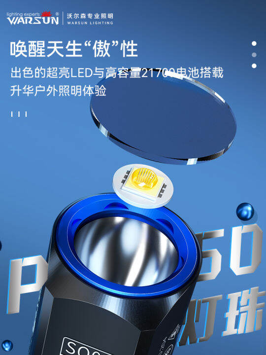 วูลฟ์ SQ03 ไฟฉายชาร์จไฟระยะไกลกลางแจ้งที่สว่างเป็นพิเศษไฟทำงานแม่เหล็ก ...