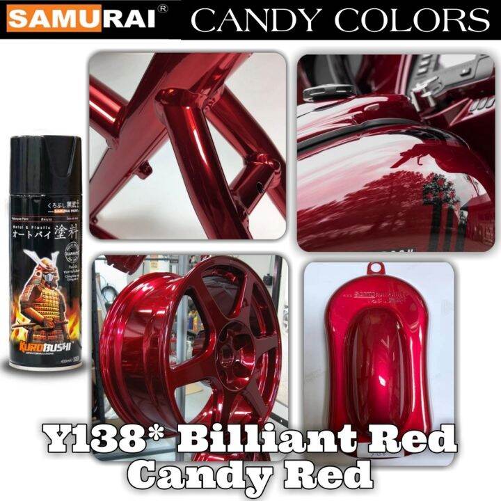 SAMURAI SPRAY PAINT Y138x Brilliant Red Yamaha Candy Tone Red | Lazada PH