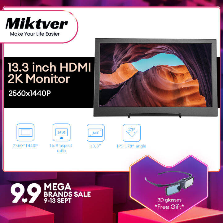 [🌷2K IPS🌷 ]Eyoyo 13.3”IPS Second Screen 2560x1440 for Laptop Compatible ...