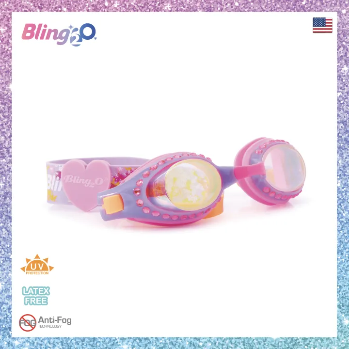 BLING2O แว่นตาว่ายน้ำเด็กยอดฮิตจากอเมริกา แว่นว่ายน้ำแฟชั่น ใส่สบาย CLASSIC EDITION PURPLE RAIN ...
