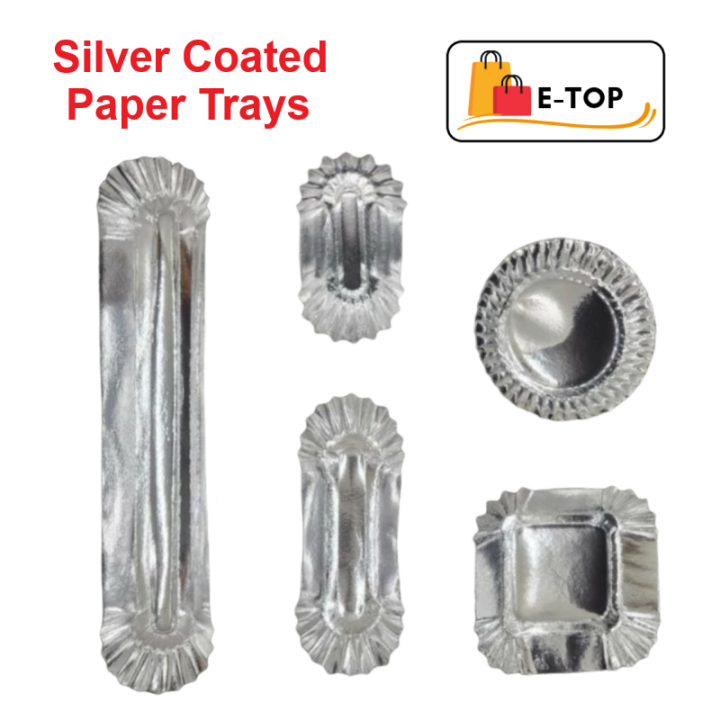 Silver Coated Paper Trays, Square Plate for Kikiam/ Hotdog/ Footlong ...