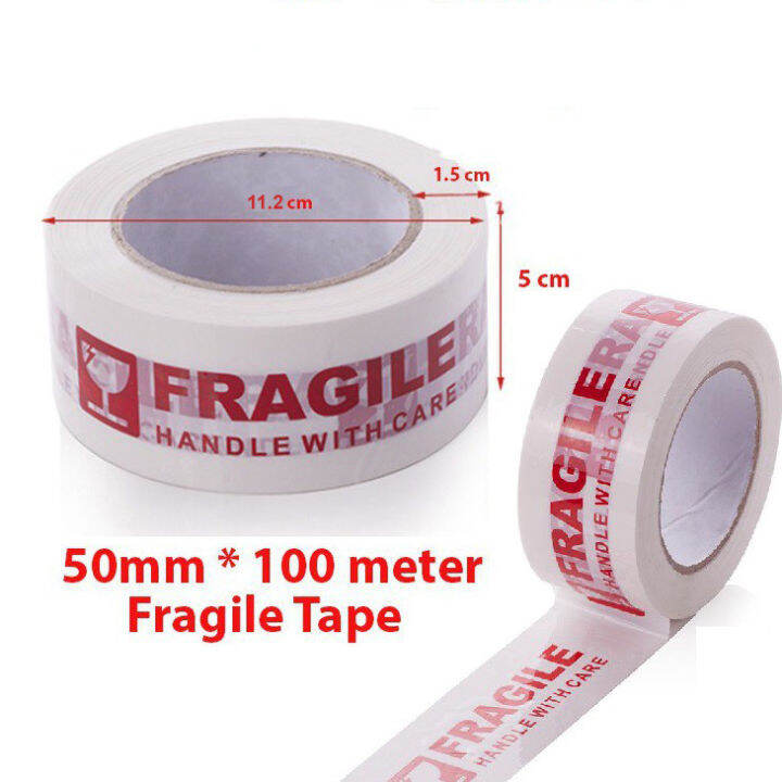 Fragile OPP Tape Roll Sticker Label 50mm x 100 Meter | Lazada