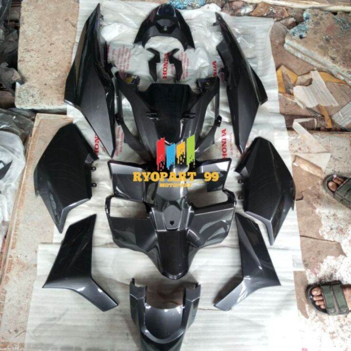 Cover body VARIO 160 ABS bodi ful set Vario 160 ABS hitam abu grey ...