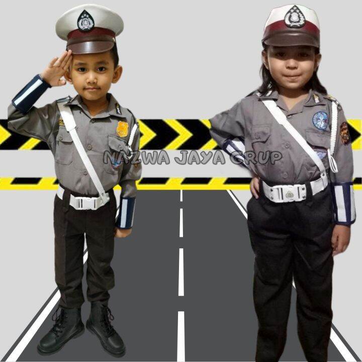 seragam profesi anak polisi polwan fullset komplit pake sepatu pdl ...