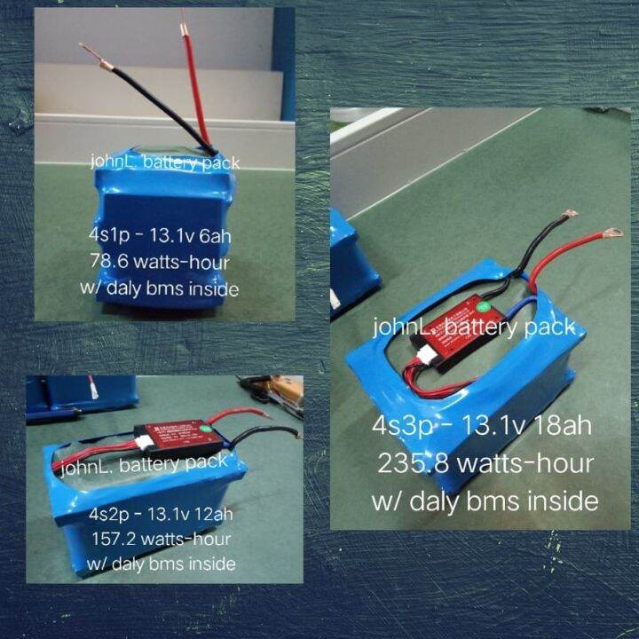 【COD】 lifePO4 Battery pack 4s 1p-2p-3p - 12v 6ah-18ah | Lazada PH