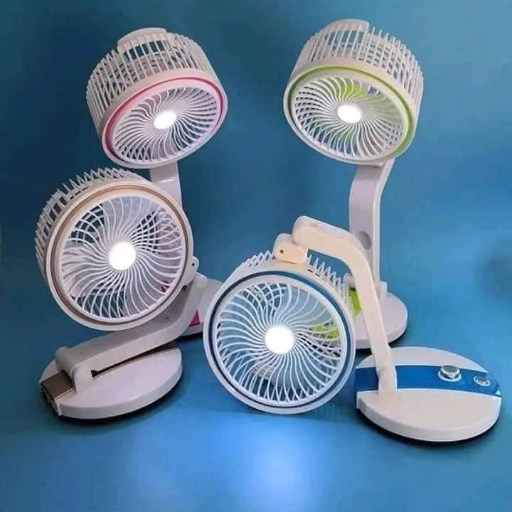 2IN1 USB Desk Adjustable Folding Air Fan with LED Light Cheekye Fan ...
