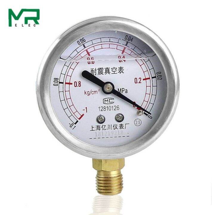 PT1/4 thread YN60 -0.1-0MPA vacuum shock proof pressure gauge positive negative pressure vacuum ...