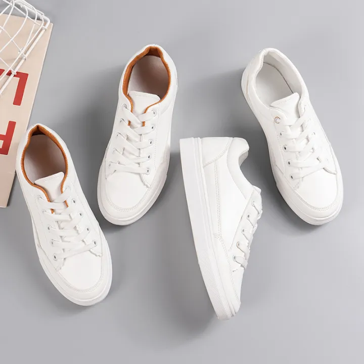 korean new simple white shoes for women casual sneakers for school with ...