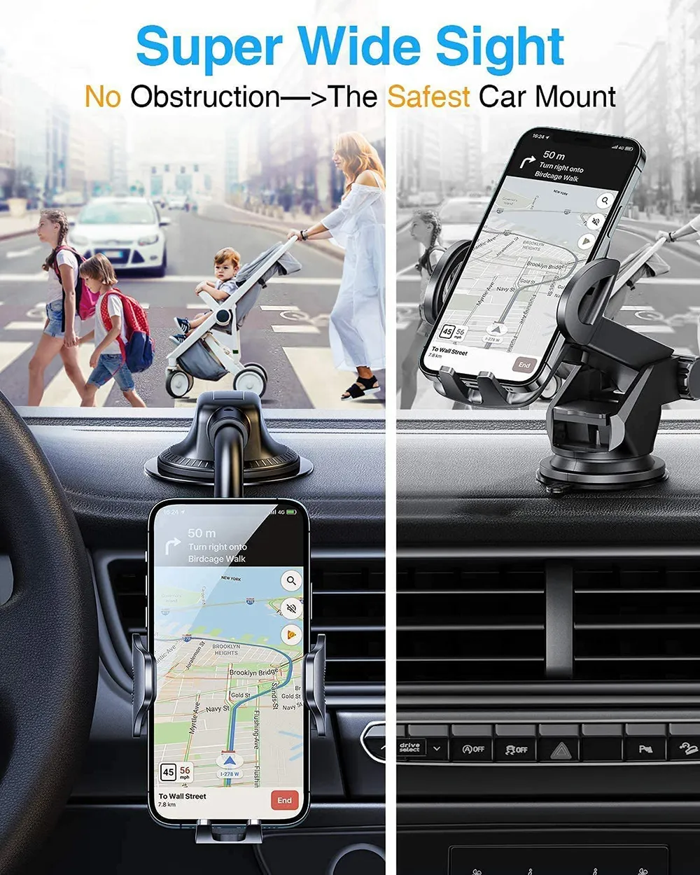 Joyroom กระจกแผงหน้าปัดรถยนต์ที่วางโทรศัพท์ยืดหยุ่น Gooseneck Long Arm ...