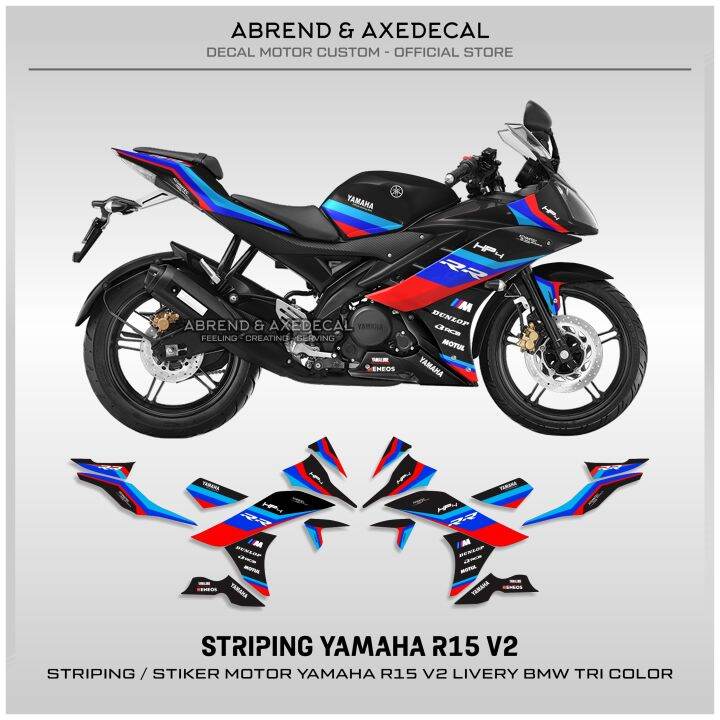 STRIPING R15 V2 BMW HP4 TRI COLOR / STIKER MOTOR YAMAHA R15 V2 DESIGN ...