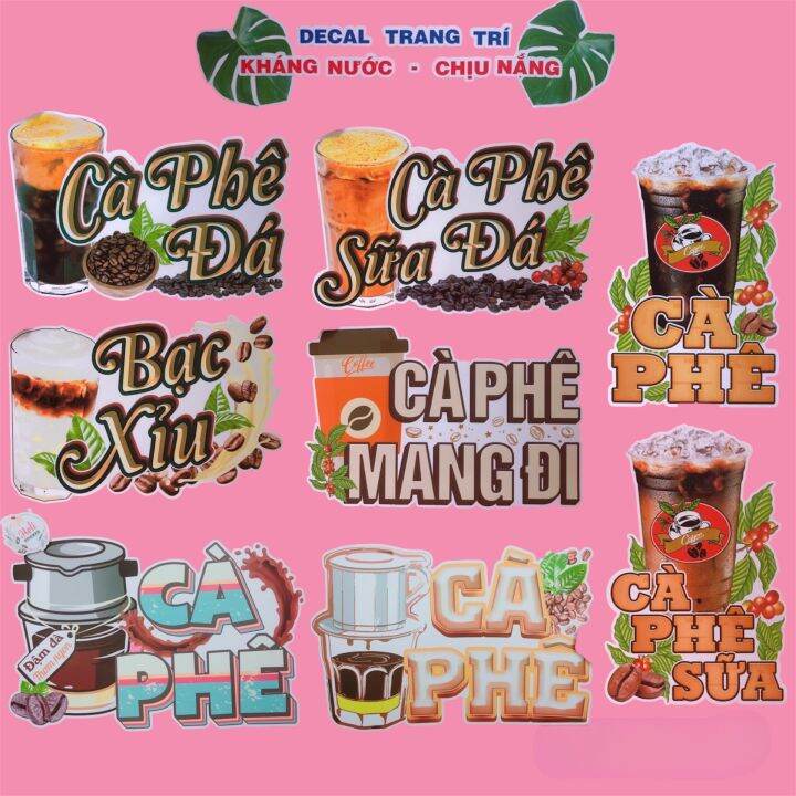Decal Trang Trí Quán CÀ PHÊ, CACAO Các Loại Hình Dán Decor Quán Cà Phê ...