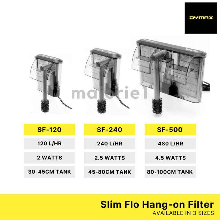 Dymax Slim Flo Hang-on Aquarium Filter (In 3 sizes) | Lazada PH