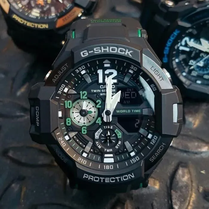 Casio G-Shock GA-1100 Black Green | Lazada Indonesia