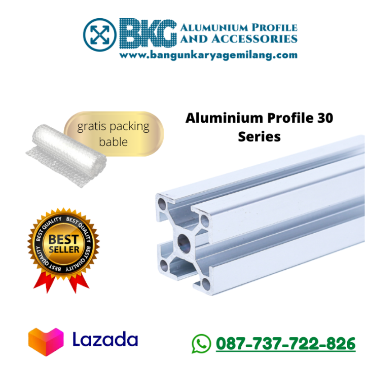 Aluminium profile 30x30 extrusion panjang 6000 mm | Lazada Indonesia