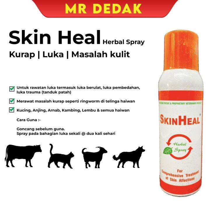 Pet Care ☼ Skin Heal Herbal Spray Spray Luka Kucing haiwan lain/Animal ...