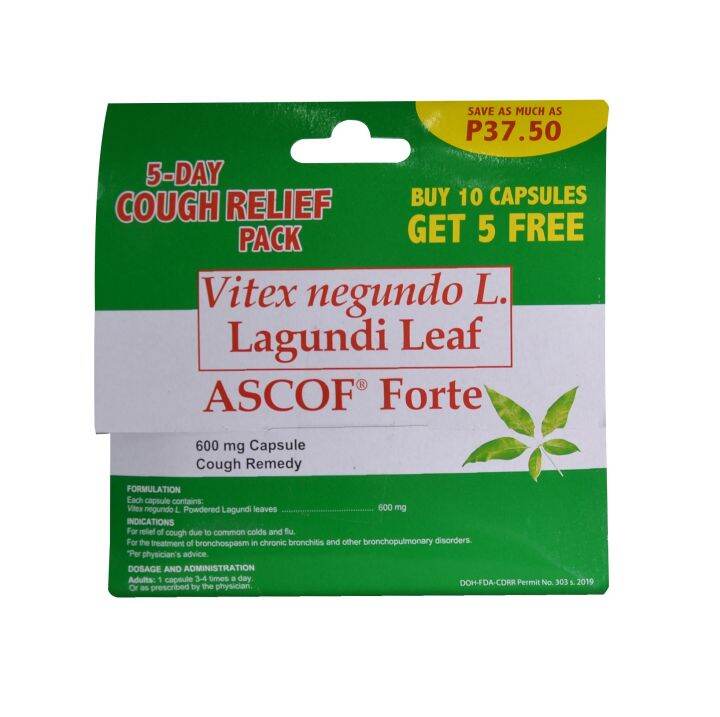 ASCOF COUGH RELIEF PK 10 PLUS 5 FREE X12 | Lazada PH