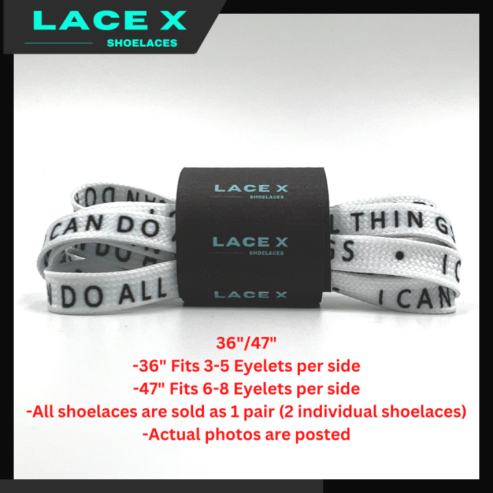 36"/47" I CAN DO ALL THINGS Shoelaces (Minor defect with spacing of ...