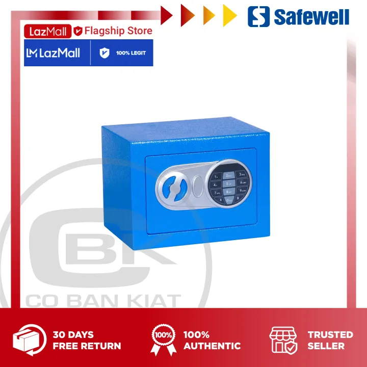 Safewell 17CIBLU Digital Mini Safe (Blue). 8 inches x 4 inches x 6 ...