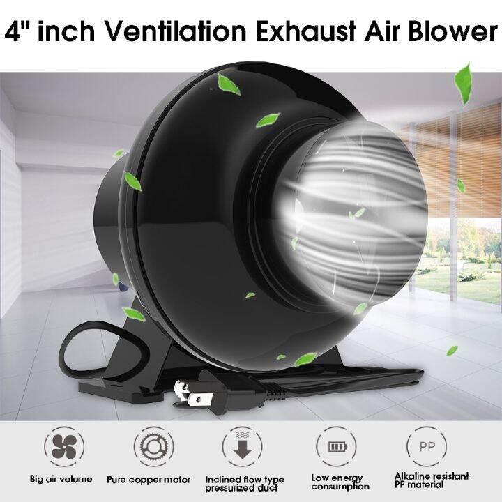 240V 4”Exhaust Fan Inline Duct Extractor Air Booster Fan Home Kitchen ...