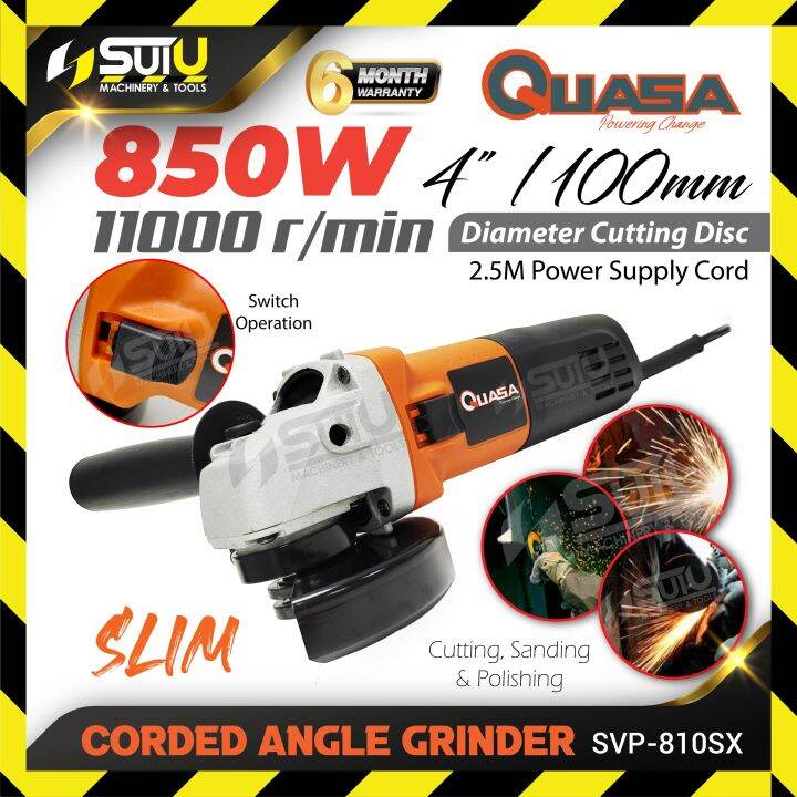 【ORIGINAL】QUASA SVP-810SX 4" / 100MM Corded Angle Grinder 850W 11000RPM ...