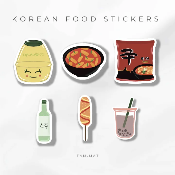 Korean food sticker, korean sticker, sticker lucu, sticker, korean ...