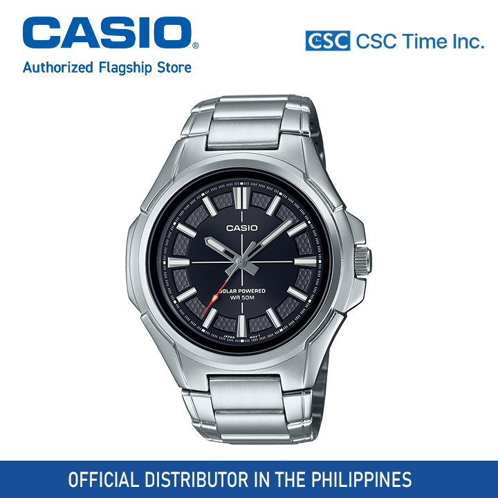 Casio (MTP-RS100D-1AVDF) Silver Stainless Steel Strap 50 Meter Solar ...