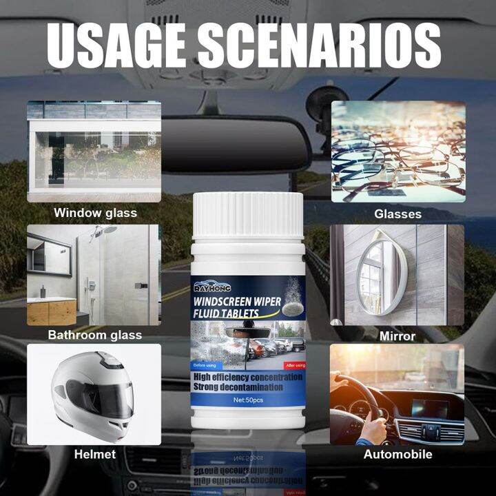 50pcs Windscreen Cleaner Effervescent Tablets Car Washing Cleaning ...